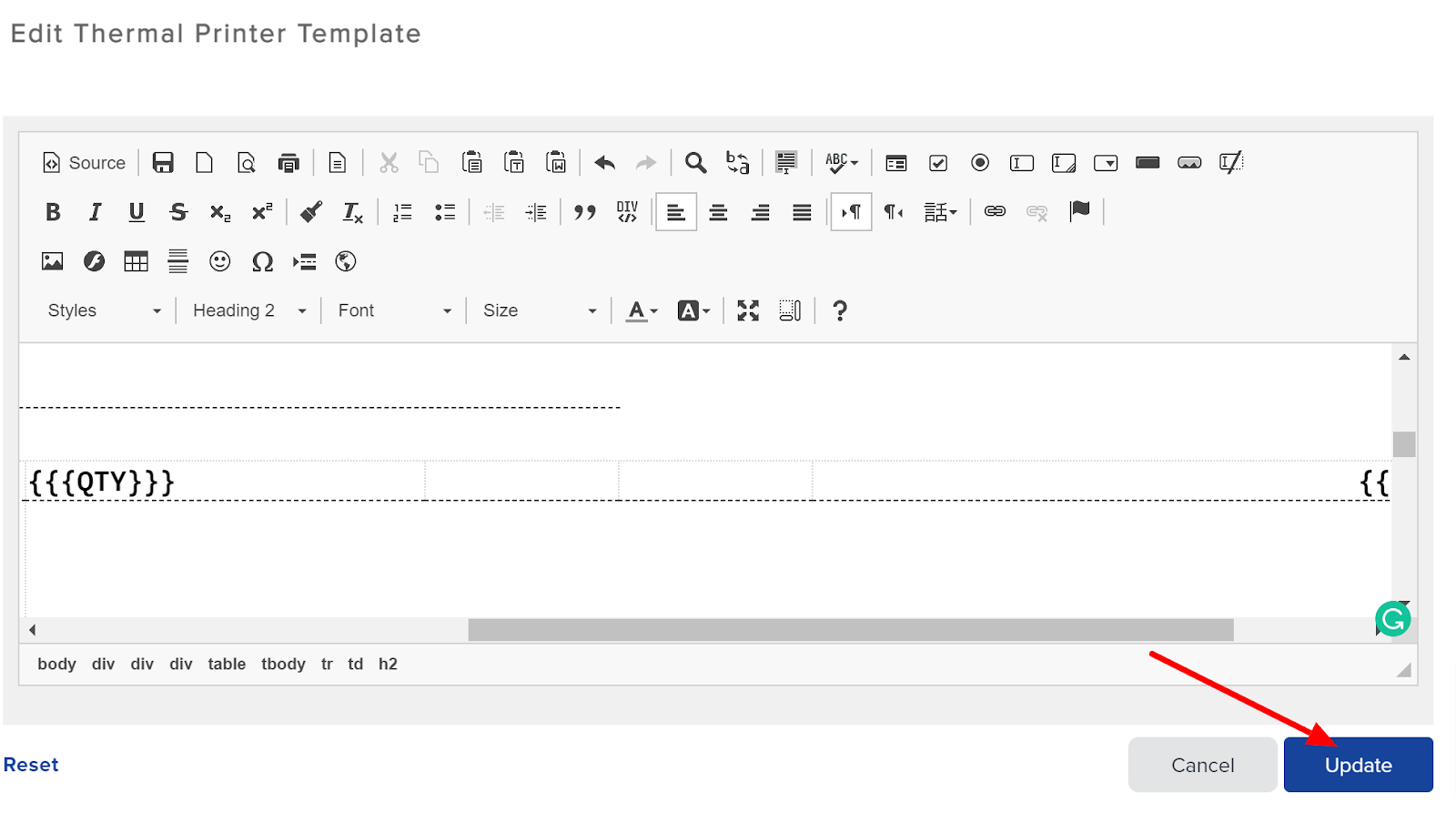 How to Edit Thermal Printer Template - Jungleworks Support