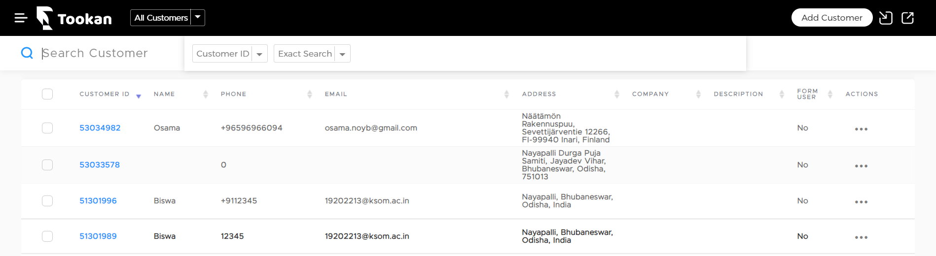 Adding Customers on Tookan Delivery Management System