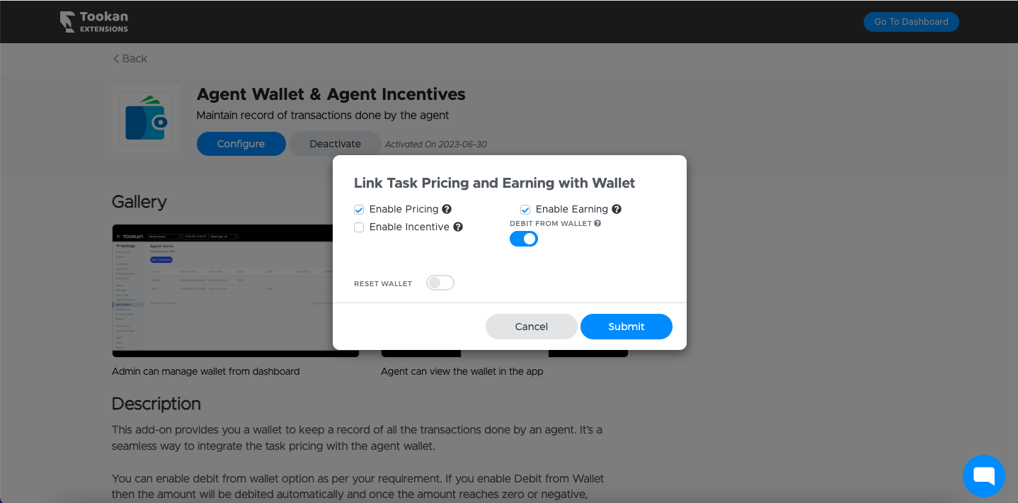 Agent Wallet on Tookan - II Tookan II Jungleworks Support